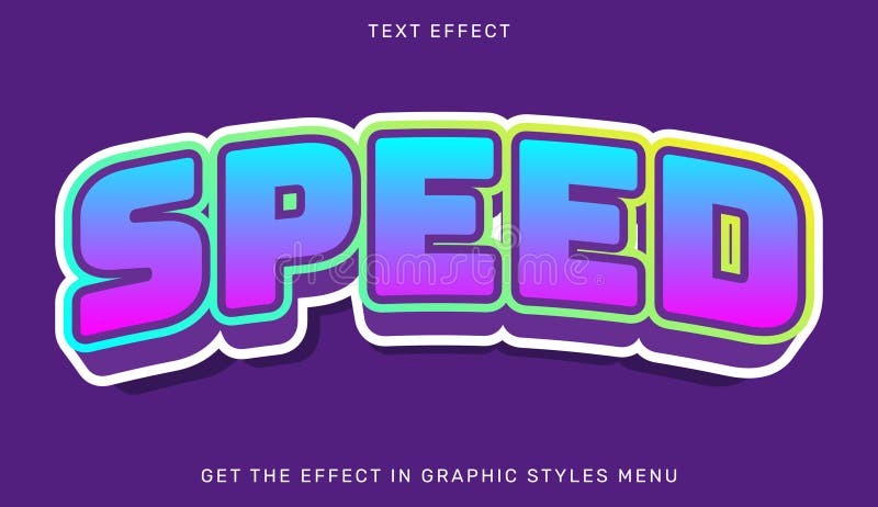 Editable Speed Text Effect in 3d Style Stock Vector - Illustration of ...