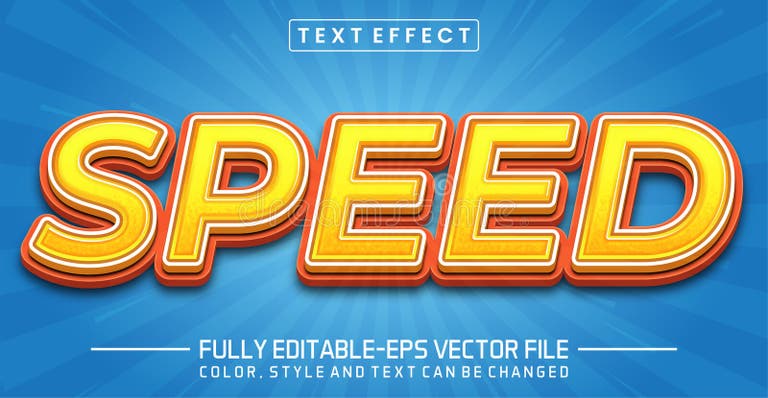 Editable Speed Text Style Effect - Speed Text Style Theme Stock Vector ...