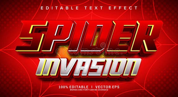 Spider Invasion Vector Text Effect with Modern Style Design Stock ...