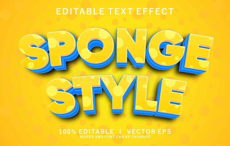 Sponge Style Vector Text Effect with Modern Style Design Stock Vector ...