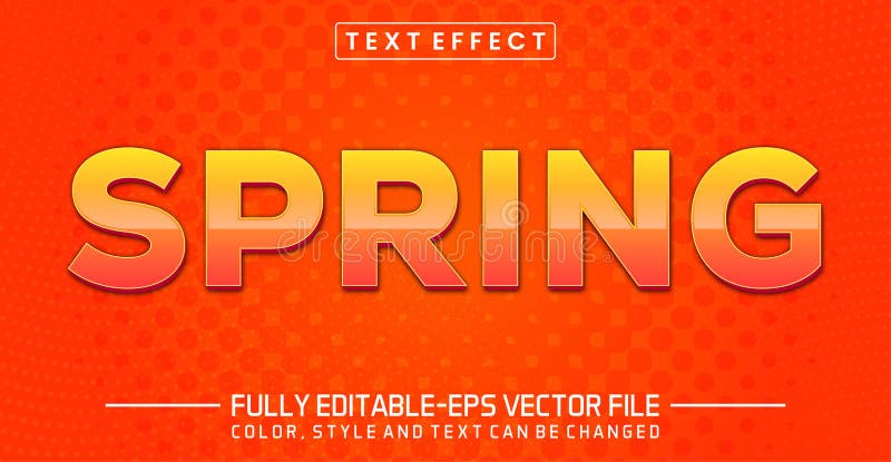 Editable Spring Text Style Effect - Text Style Concept Stock Vector ...