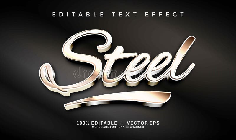 Steel 3d Vector Text Effect with Modern Style Design Stock Vector - Illustration of luxury ...