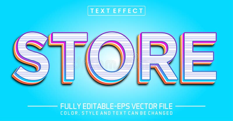 Store Text Editable Style Effect Stock Vector - Illustration of concept ...