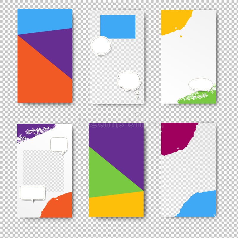 Editable Story Template Collection Photo Frames White Background Stock ...