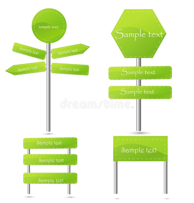 Editable street signs stock vector. Illustration of blank - 19664616