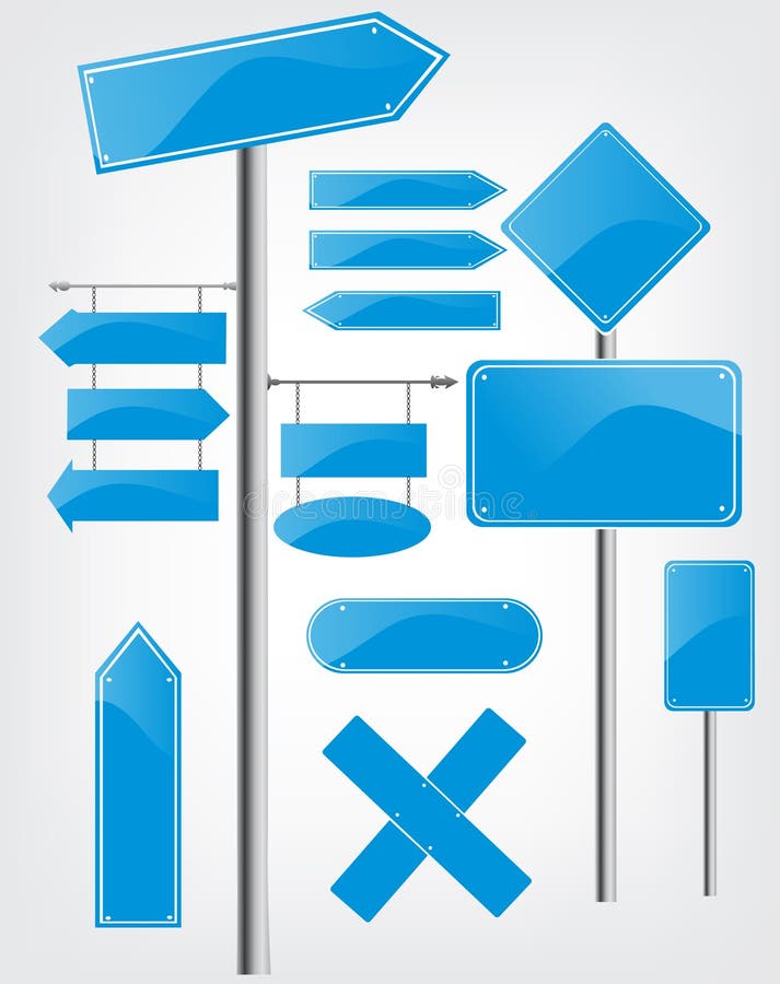 Editable street signs stock vector. Illustration of goal - 25734641