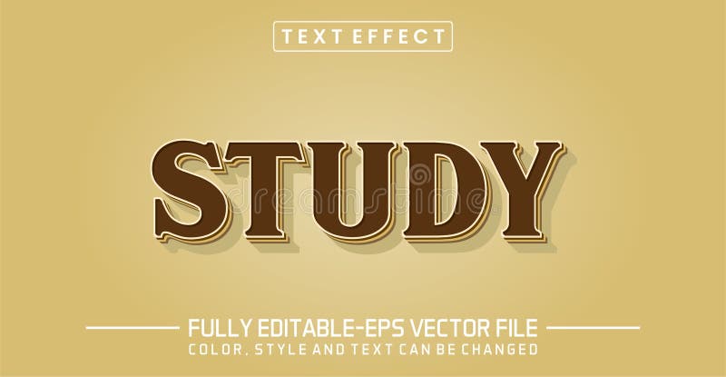Editable Study text effect stock vector. Illustration of sticker ...