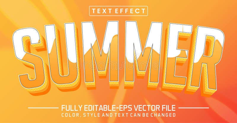 Editable Summer Text Style Effect - Text Style Concept Stock Vector ...