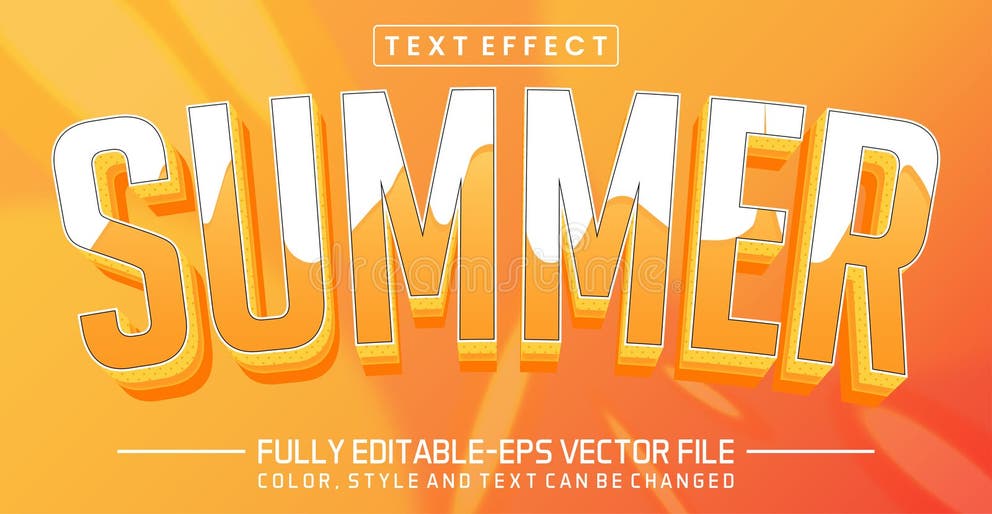 Editable Summer Text Style Effect - Text Style Concept Stock Vector ...