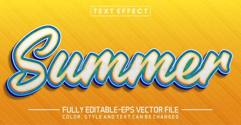 Editable Summer Text Style Effect - Text Style Concept Stock Vector ...