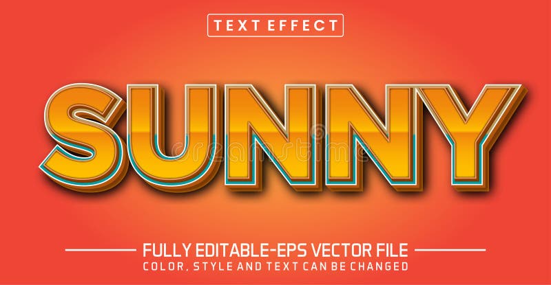 Editable Sunny Text Effect - Sunny Text Style Theme Stock Vector ...
