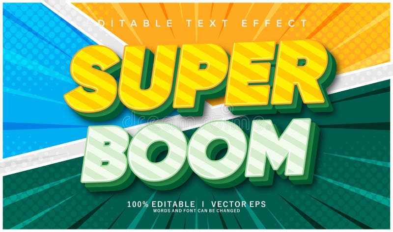 Super Boom Vector Text Effect with Modern Style Design Stock Vector ...