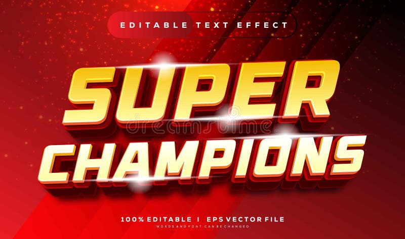 Super Champions Vector Text Effect with Modern Style Design Stock ...