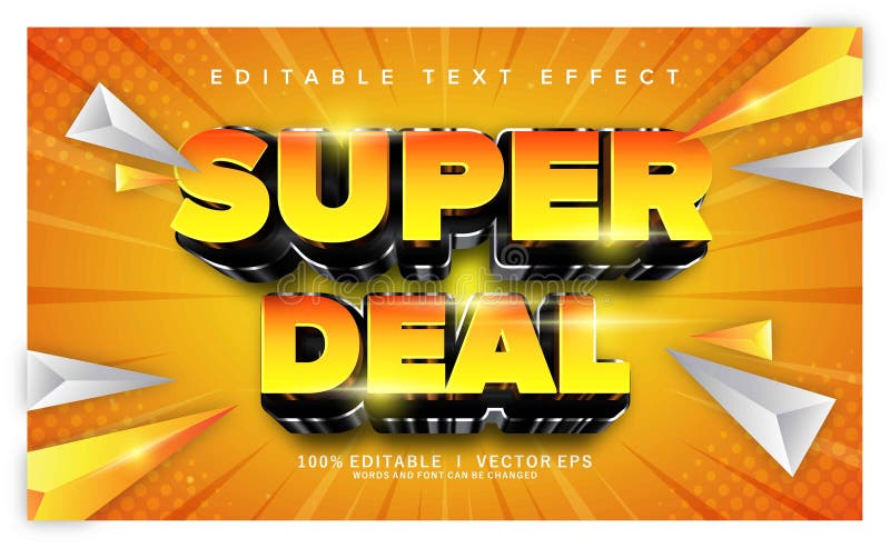 Super Deal 3d Vector Text Effect with Modern Style Design Stock Illustration - Illustration of ...