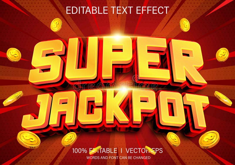 Super Jackpot 3d Vector Text Effect with Modern Style Design Stock ...