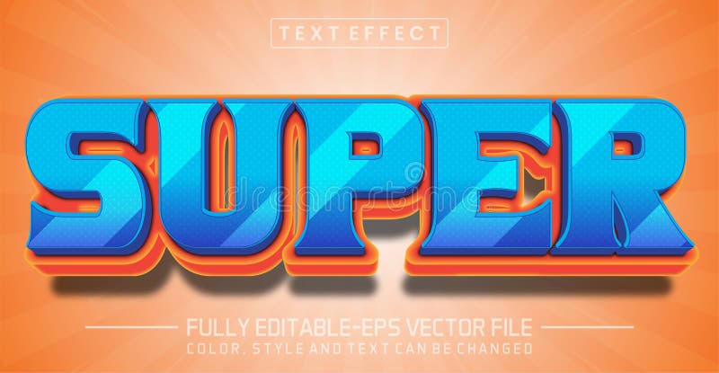 Editable Super Text Style Effect - Text Style Concept Stock Vector ...