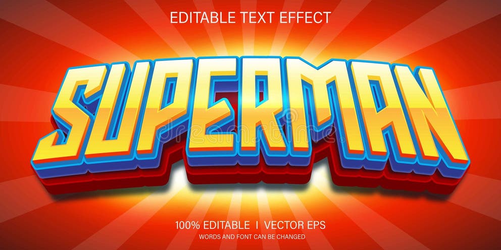 Superman Vector Text Effect with Modern Style Design Stock Vector ...