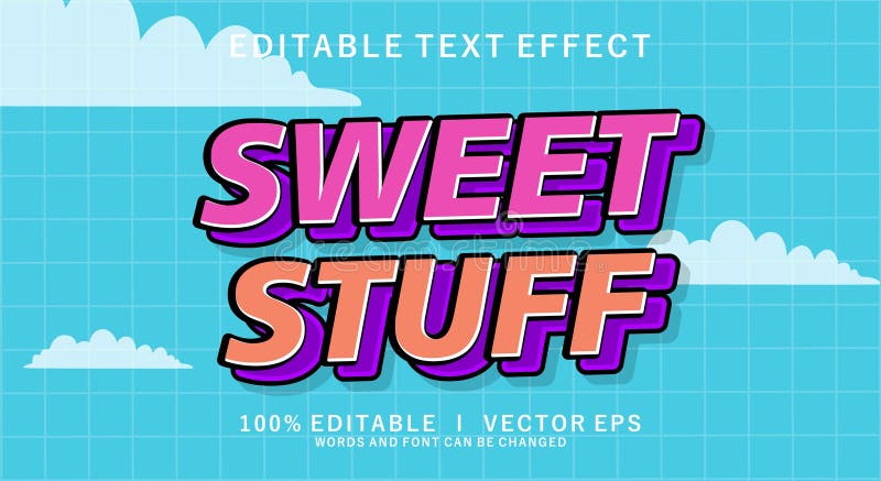 Sweet Stuff Vector Text Effect with Modern Style Design Stock Vector ...