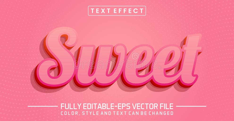Editable Sweet Text Style Effect - Text Style Concept Stock Vector ...