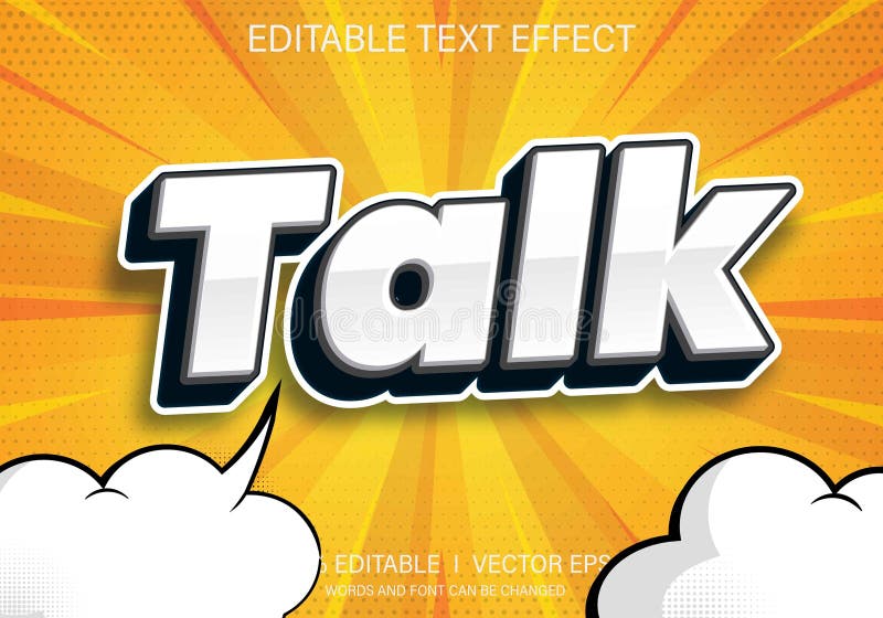 Talk Vector Text Effect with Modern Style Design Stock Vector ...