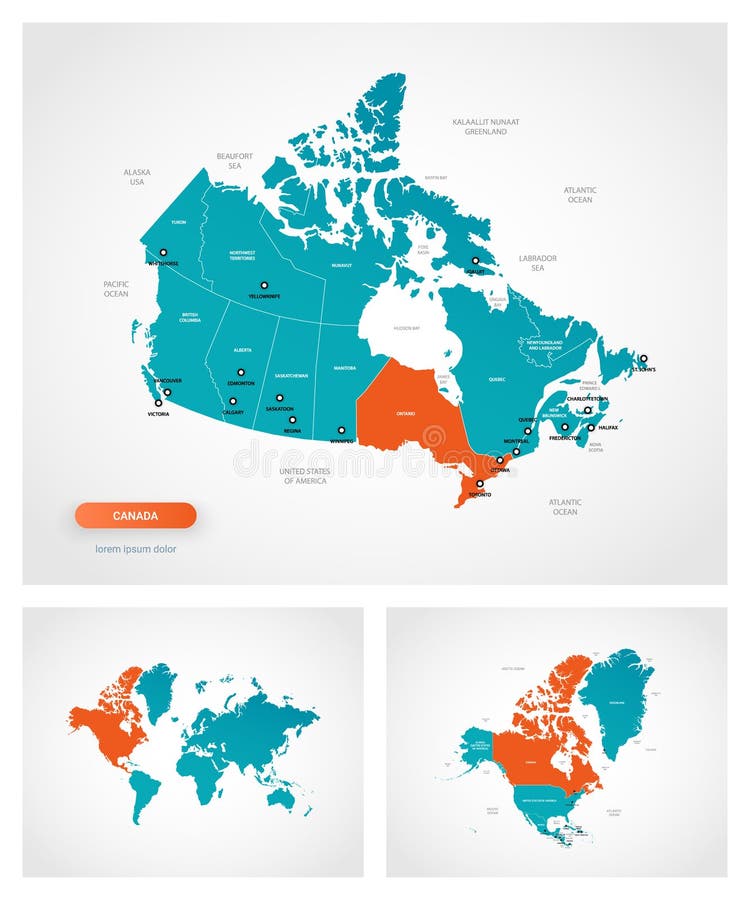 Editable Template of Map of Canada Stock Vector - Illustration of ...