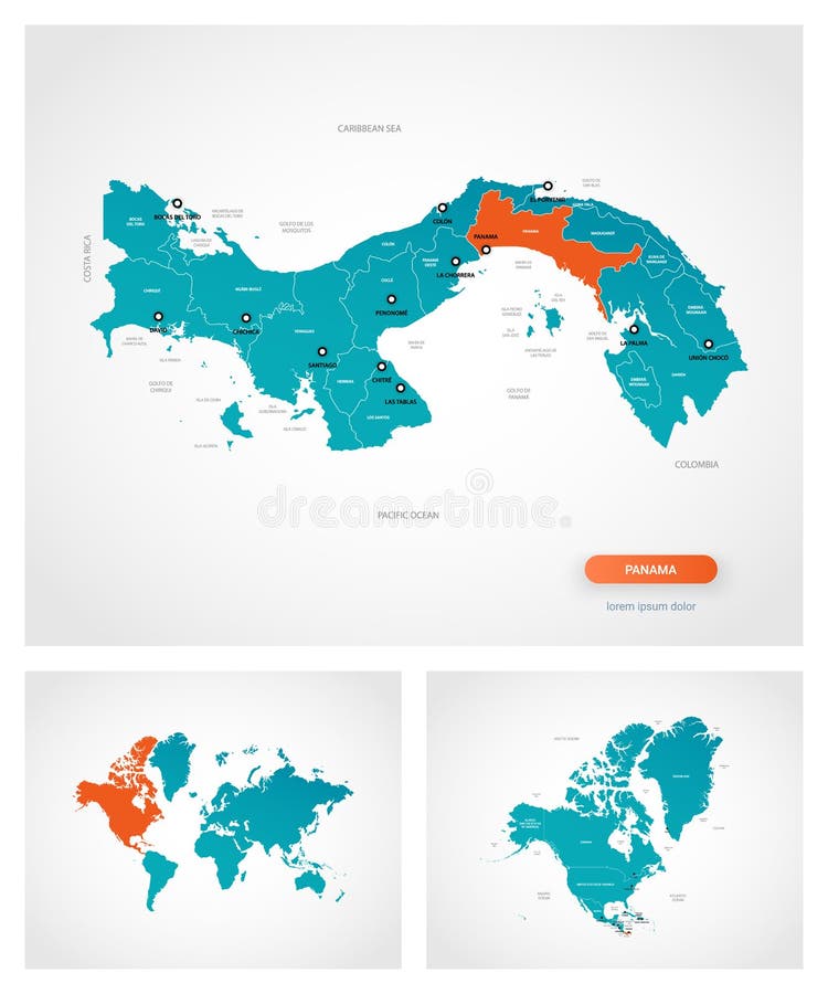 Editable Template of Map of Panama Stock Vector - Illustration of ...