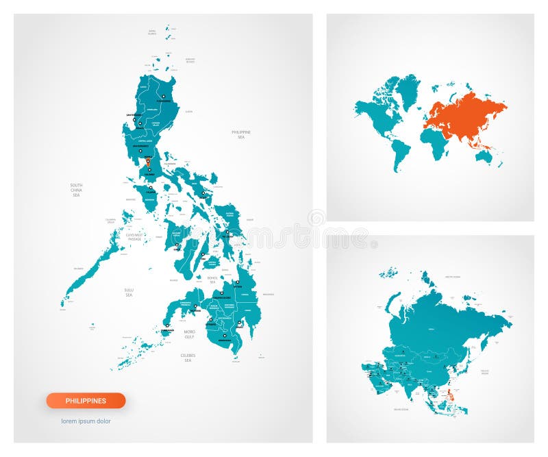 Editable Template of Map of Philippines Stock Vector - Illustration of ...