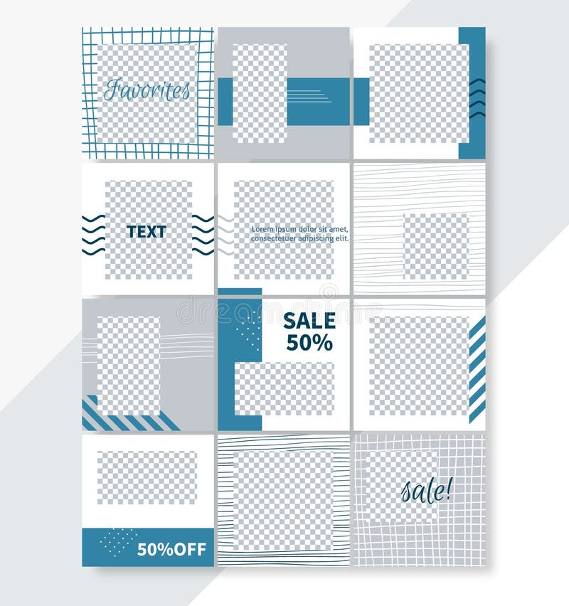 Editable Template for Posts in Social Networks Stock Vector ...