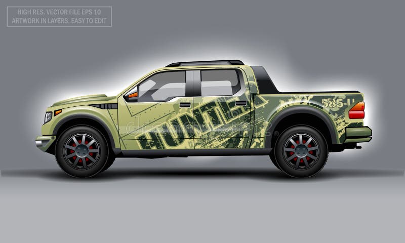 Editable Template for Wrap SUV with Hunter Background Decal. Hi-res ...