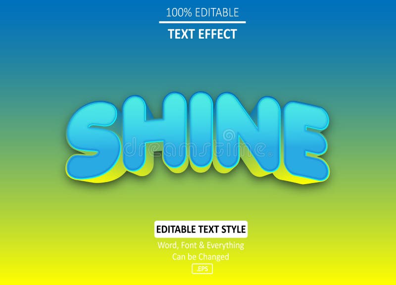 Editable shine text effect stock vector. Illustration of futuristic ...