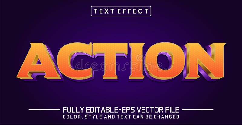 Editable Text Effect - Action Text Style Concept Stock Vector ...
