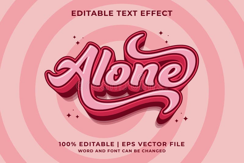 Editable Text Effect Alone 3d Cartoon Template Style Premium Vector Stock Vector - Illustration ...