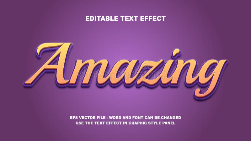 Editable Text Effect Amazing 3D Vector Template Stock Vector ...