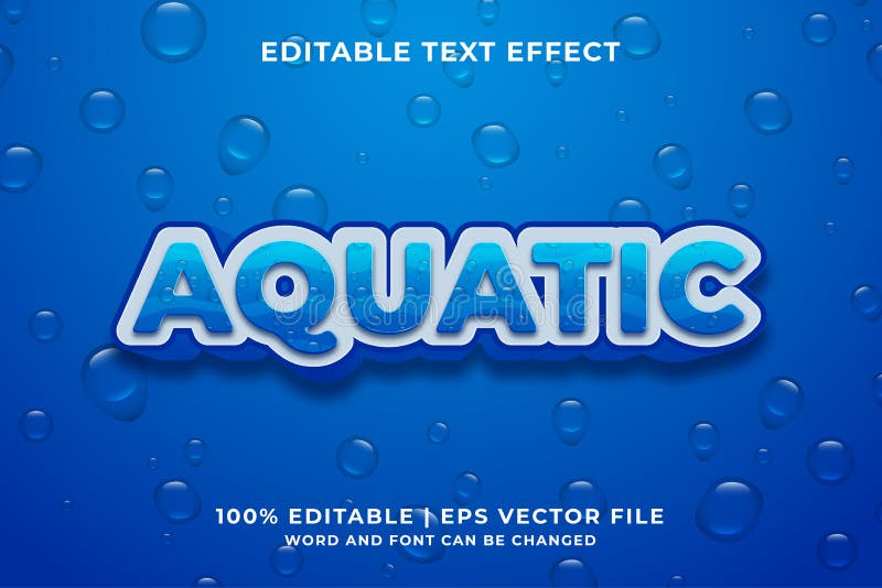 Editable Text Effect - Aquatic Cartoon Style 3d Template Premium Vector Stock Vector ...