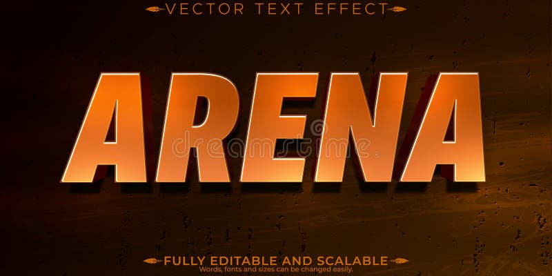 Editable Text Effect Arena 3d King and Warrior Font Style Stock Vector ...
