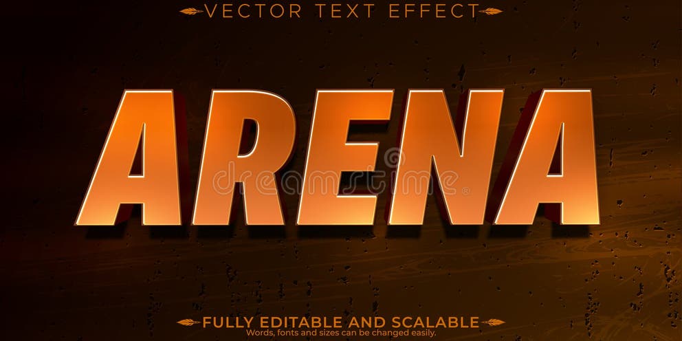Editable Text Effect Arena 3d King and Warrior Font Style Stock Vector ...