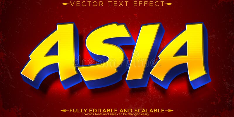 Editable Text Effect Asia, 3d Asia and Traditional Font Style Stock ...