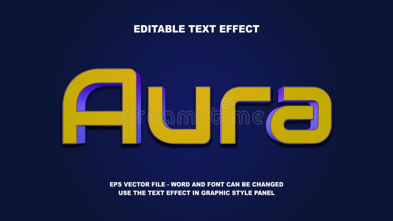 Editable Text Effect Aura 3D Vector Template Stock Vector - Illustration of editable, abstract ...