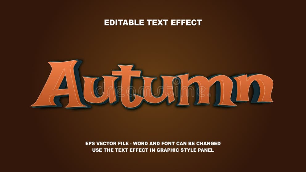 Editable Text Effect Autumn 3D Vector Template Stock Vector ...