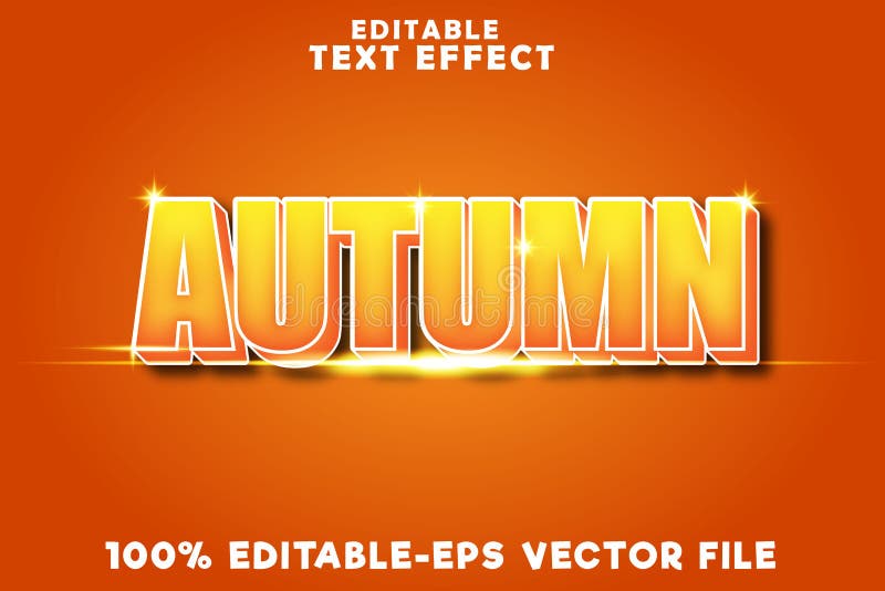 Editable Text Effect Autumn with Modern Autumn Style Stock Vector ...