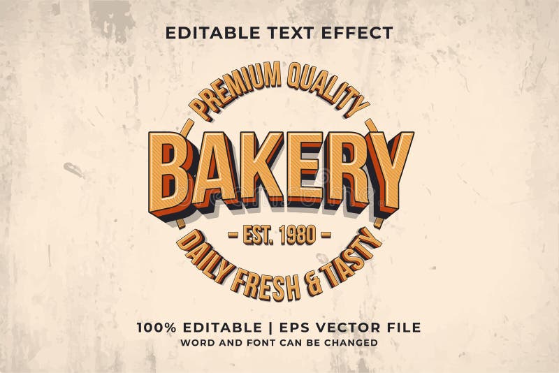 Editable Text Effect - Bakery Vintage Logo Template Style Premium Vector Stock Vector ...