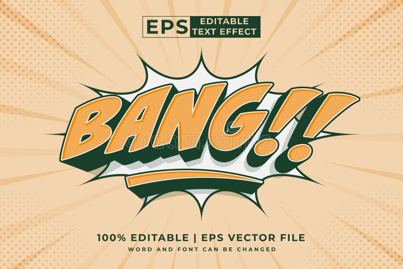 Editable Text Effect Bang Comic 3d Cartoon Template Style Premium Vector Stock Vector ...