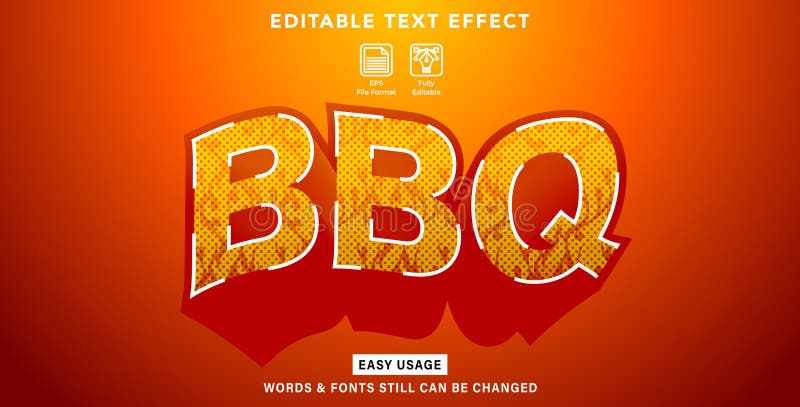 Editable Text Effect Barbecue Style Stock Vector - Illustration of ...