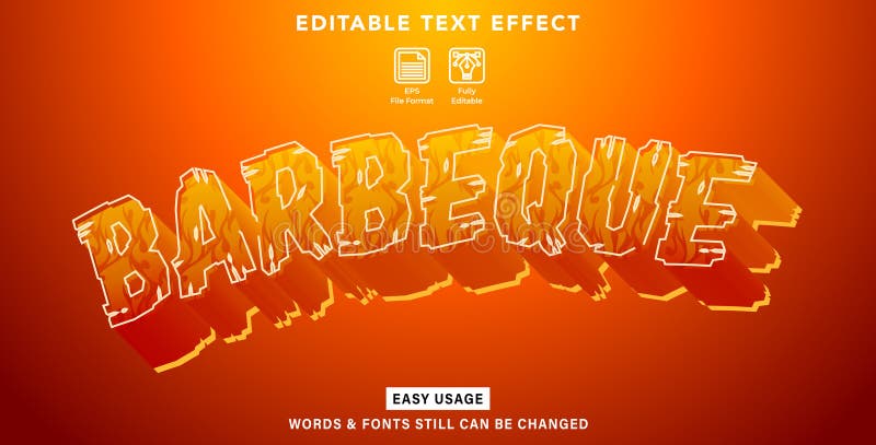 Editable Text Effect Barbeque Style Stock Vector - Illustration of ...