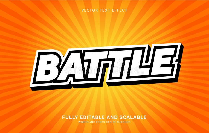 Editable Text Effect, Battle Style Stock Vector - Illustration of ...