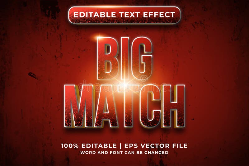 Editable Text Effect - Big Match Template Style Premium Vector Stock ...