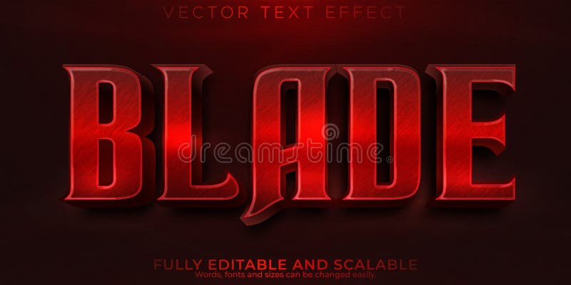 Editable Text Effect Blade, 3d Sword and Warrior Font Style Stock ...