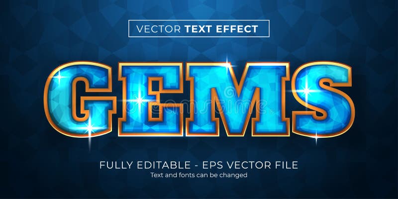 Editable Text Effect Luxury Blue Gems Style Stock Vector - Illustration ...