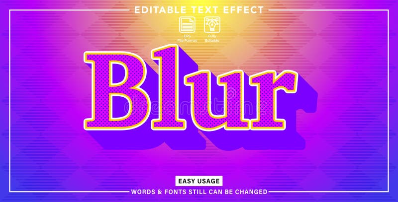 Editable Text Effect Blur Styles Stock Illustration - Illustration of ...