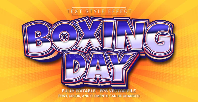 Editable Text Effect with Boxing Day Theme. Stock Vector - Illustration ...